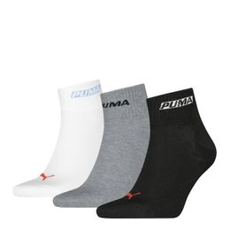 Puma Herren Puma Kurzsocken &raquo;Puma UNISEX LOGO STACKING QUARTER&laquo; 3 Paar schwarz-wei&szlig; 39-42