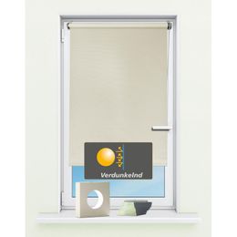 Kutti Seitenzugrollo &raquo;Seitenzugrollo 'Luna', verdunkelnd, Klemmfix, ohne Bohren, Fixma&szlig;&laquo; verdunkelnd ohne Bohren Sichtschutz, Sonnenschutz beige Polyester 
