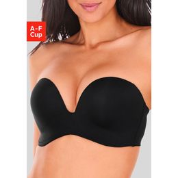 Lascana Multiway-BH &raquo;, BH ohne Tr&auml;ger, T-Shirt-BH, Tr&auml;gerloser BH, Push-up-BH&laquo; mit 3 Tragevarianten, gro&szlig;e Gr&ouml;&szlig;en, Sommer schwarz 80, Cup C Multiway-
