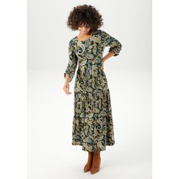 Aniston Casual Damen Aniston CASUAL Jerseykleid mit farbharmonischem Paisley-Muster 42, N-Gr