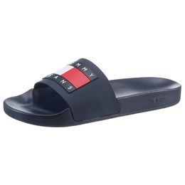Tommy Jeans Herren Badepantolette &raquo;Tommy Jeans POOL SLIDE ESS&laquo; , Sommerschuh, Poolslides, Schlappen, mit plakativer Logoflag blau 42