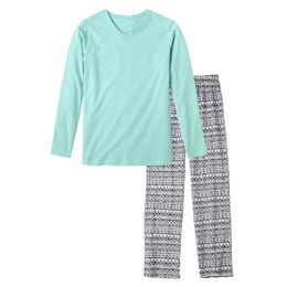 Buffalo M&auml;dchen Pyjama 2 tlg. mit cool bedruckter Hose gr&uuml;n 170/176