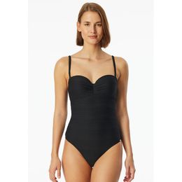 Schiesser Damen Badeanzug &raquo;Aqua&laquo; mit feiner Streifenstruktur schwarz 38, Cup C