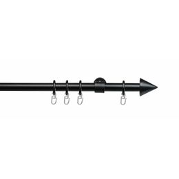 Liedeco Gardinenstange &raquo;Kegel&laquo; &Oslash; 20 mm 1 l&auml;ufig-l&auml;ufig Fixma&szlig; schwarz Metall B/L: 120cm &Oslash; 20mm, 1 l&auml;ufig
