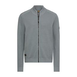 Camel Active Herren Camel Active Strickjacke mit Rei&szlig;verschluss und Stehkragen grau S