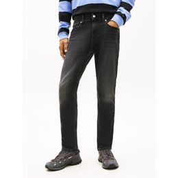Tommy Jeans Herren Tapered-fit-Jeans &raquo;Austim Slim Tapered&laquo; mit Logostickereien schwarz 32, L&auml;nge 34