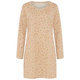 Vivance Dreams By Lascana Damen Vivance Dreams by Lascana Nachthemd Ohne Taschen mit naturfarbenen Prints beige 32/34, N-Gr