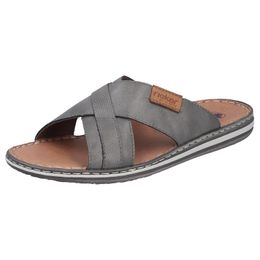 Rieker Herren Pantolette Sommerschuh, Strandschuh, Schlappen, Hausschuh mit Label grau 42