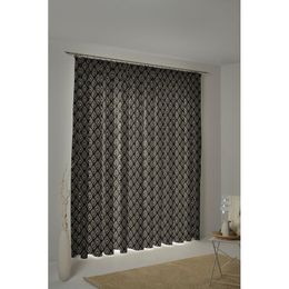 Adam Vorhang &raquo;Feathers&laquo; Kr&auml;uselband 1 Stk. tlg. aus 100% Bio-Baumwolle schwarz Jacquard, Baumwolle (Bio-Baumwolle) 145cm, Kr&auml;uselband, 145cm