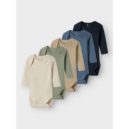 name it Jungen Langarmbody &raquo;NBNBODY f&uuml;r M&auml;dchen und Jungen mit Rippstruktur und Komfort&laquo; Packung, 5 Stk. unifarben, casual, regular fit, Baumwolle, 