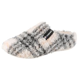 VERBENAS Damen VERBENAS Pantoffel &raquo;York Gales&laquo; Hausschuh, Homeslipper, Wohlf&uuml;hlschuh in karierter Optik grau 37