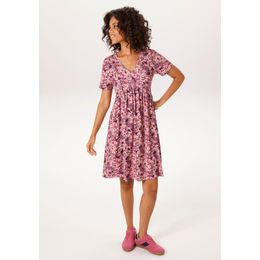 Aniston Casual Damen Aniston CASUAL Sommerkleid allover mit grafischen Bl&uuml;ten bedruckt 40, N-Gr