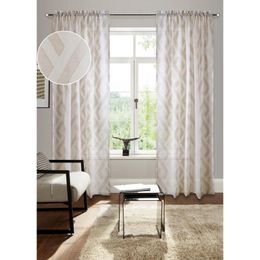 Bruno Banani Gardine &raquo;Lynn&laquo; Stangendurchzug 1 Stk. tlg. sch&ouml;ner Schal, Scherli, zeitlos und modern beige Scherli, Polyester 145cm, Stangendurchzug, 140cm
