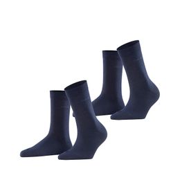 Esprit Damen Socken &raquo;Basic Easy&laquo; 2 Paar, 2 Paar tlg. ohne einschneidendes B&uuml;ndchen, Basic-Socke, Uni-Str&uuml;mpfe atmungsaktiv blau 35-38