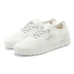ELBSAND Damen Sneaker &raquo;Freizeitschuh, Slip-On-Sneaker&laquo; NEU zum Reinschl&uuml;pfen mit elastischen Schn&uuml;rb&auml;ndern VEGAN wei&szlig; 36