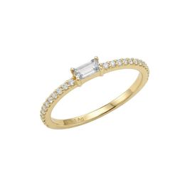 Amor Damen Fingerring mit Zirkonia (synth.) 58, Silber 925 (Sterlingsilber), 1mm