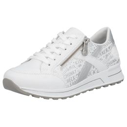 Rieker Damen Sneaker herausnehmbarer Soft-Einlage, Freizeitschuh, Halbschuh, Schn&uuml;rschuh silber 37