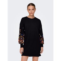 Only Damen Only Sweatkleid &raquo;ONLBROOKE LS SHORT DRESS FLOWER SWT NOOS&laquo; schwarz XS, N-Gr