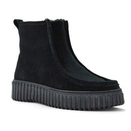 Clarks Damen Winterboots &raquo;Torhill Cozy&laquo; Plateauboots mit modischer Ziernaht schwarz 39
