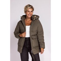 Zhrill Damen Steppjacke &raquo;ZHNIEKA&laquo; mit Kapuze mit Kapuze, mit Logo-Druck, mit 2-Wege-Rei&szlig;verschluss L