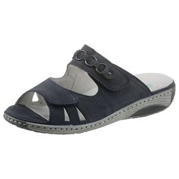 Waldl&auml;ufer Waldl&auml;ufer Damen Pantolette &raquo;GARDA&laquo; , Keilabsatz, Sommerschuh, Schlappen mit Schmuckapplikation, Weite G blau 8 (42)