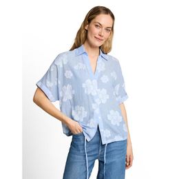 Tom Tailor Damen Tom Tailor Klassische Bluse mit All-Over Print blau 34