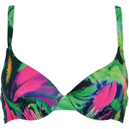 Naturana Damen B&uuml;gel-Bikini-Top &raquo;Bora Bora Beach&laquo; mit Muster, mit B&uuml;gel, verstellbare Tr&auml;ger, mit Schale bunt 36, Cup C