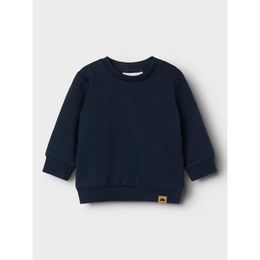 name it Jungen Sweatshirt &raquo;NBNTAKKI f&uuml;r M&auml;dchen und Jungen mit Druckknopf und Stretch&laquo;, unifarben, casual, regular fit, Baumwollmix, Rundhals blau 74