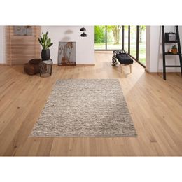 OTTO home Wollteppich &raquo;David&laquo; rechteckig 16 mm H&ouml;he reine Wolle, handgewebt, weiche Haptik grau Wolle B : 60cm 1 Stk., 16mm, L: 90cm