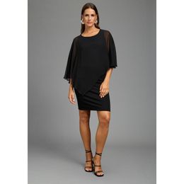 Laura Scott Damen Abendkleid &raquo;mit Chiffon&laquo; in unifarbener Optik, aus Materialmix mit Milano Rib 36, N-Gr