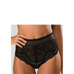 Petite Fleur Gold By Lascana Damen petite fleur gold by Lascana High-Waist-Slip mit eleganter Spitz schwarz 36/38