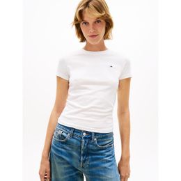 Tommy Jeans Damen Kurzarmshirt &raquo;TJW 3PACK C-NECK TEE&laquo; Packung, 3er-Pack, 3 Stk. Slim, unifarbenes Design wei&szlig; M (38)