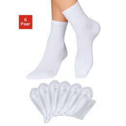 H.I.S. H.I.S Herren Socken &raquo;Damen Herrensocken Frottee meliert oder uni&laquo; Packung, 6 Stk. tlg. mit bequemem Frottee wei&szlig; 43-46
