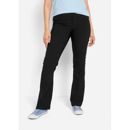 bonprix Damen bonprix Stretch-Hose aus Viskose, mit Bootcut-Design, Regular Fit, mit G&uuml;rtelschlaufen schwarz 38, K-Gr