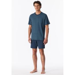 Schiesser Herren Pyjama &raquo;Comfort Essentials&laquo; Set, 0, 2 mit aufgesetzter Brusttasche wei&szlig; 48