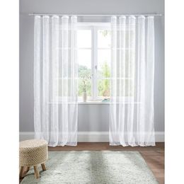 OTTO home Gardine &raquo;Adele&laquo; Kr&auml;uselband 1 Stk. tlg. transparent, mit floraler Stickerei, Voile wei&szlig; Voile, Polyester 145cm, Kr&auml;uselband, 130cm