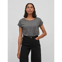 Vila Damen Rundhalsshirt &raquo;VIDREAMERS NEW PURE T-SHIRT/SU-NOOS&laquo; Baumwollmischung, regular fit grau S
