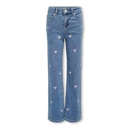 Kids Only M&auml;dchen KIDS Only Weite Jeans &raquo;KMGJUICY WIDE LEG HEART EMB JEANS NOOS&laquo; 110, N-Gr
