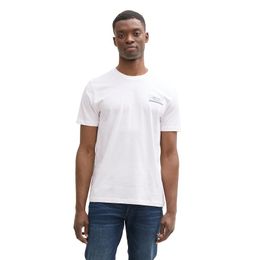 Tom Tailor Denim Herren Tom Tailor Denim Rundhalsshirt mit verschiedenen Logo Prints wei&szlig; S