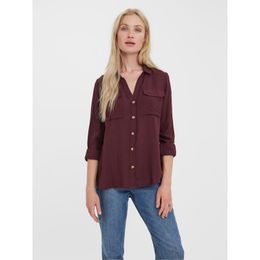 V&eacute;ro Moda Vero Moda Damen Hemdbluse &raquo;VMBUMPY L/S SHIRT NEW WVN GA NOOS&laquo; Viskose, regular fit rot M