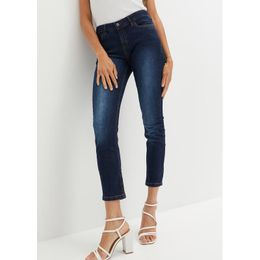 bonprix Damen bonprix 7/8-Jeans &raquo;Slim Fit Jeans Mid Waist, cropped&laquo; Slim fit Passform, aus Baumwollmischung, mit vier Taschen blau 44, N-Gr