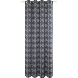 Adam Vorhang &raquo;Romantic Puligny&laquo; &Ouml;sen 1 Stk. tlg. aus 100% Bio-Baumwolle blau Jacquard, Baumwolle (Bio-Baumwolle) 145cm, &Ouml;sen, 145cm