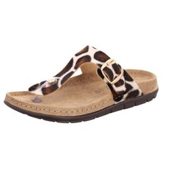 Rohde Damen Zehentrenner &raquo;Rodigo Giraffe&laquo; Sommerschuh, Pantolette mit Kuhfell-Print 42