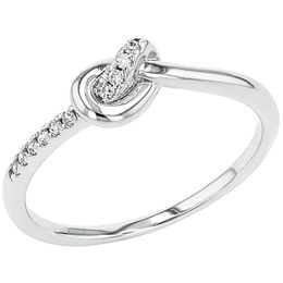 Amor Damen Fingerring &raquo;Knoten-Optik&laquo; mit Zirkonia (synth.) silber 54, Silber 925 (Sterlingsilber), 1mm
