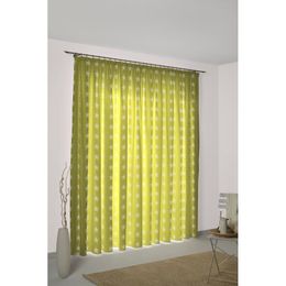 WIRTH Vorhang &raquo;FELINO&laquo; Kr&auml;uselband 1 Stk. tlg. gr&uuml;n Jacquard, Baumwolle, Polyester 225cm, Kr&auml;uselband, 132cm