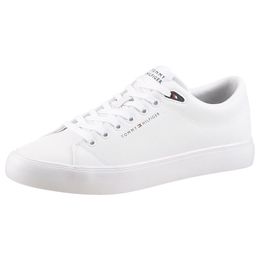 Tommy Hilfiger Herren Sneaker &raquo;TH HI VULC CORE LOW LTH II ESS&laquo; , Freizeitschuh, Halbschuh, Schn&uuml;rer in schmaler Form wei&szlig; 41