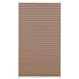 Gardinia Plissee &raquo;EASYFIX mit 2 Bedienschienen&laquo; Lichtschutz ohne Bohren verspannt in der Breite k&uuml;rzbar grau Obermaterial: 100% Polyester 130cm, 