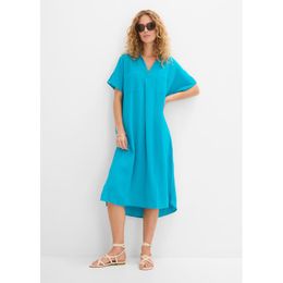 bonprix Damen bonprix Tunikakleid Oversize-Passform, Kaftan-Schnitt, Kimono&auml;rmel, aus Baumwolle blau 38, N-Gr