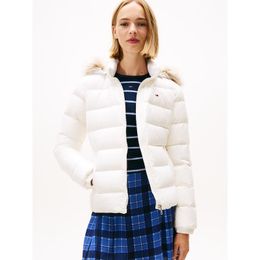 Tommy Jeans Damen Steppjacke &raquo;TJW BASIC HOODED DOWN JACKET EXT&laquo; mit Kapuze Kunstfaser beige XS (34)