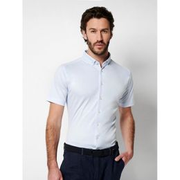 DESOTO Herren DESOTO Kurzarmhemd &raquo;Jerseyhemd Casual Modern Button Down halbarm&laquo; Flexibler Stretch blau L, N-Gr